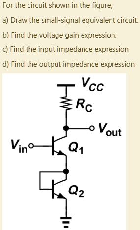 SOLVED: For the circuit shown in the figure a) Draw the small-signal equivalent circuit b) Find ...