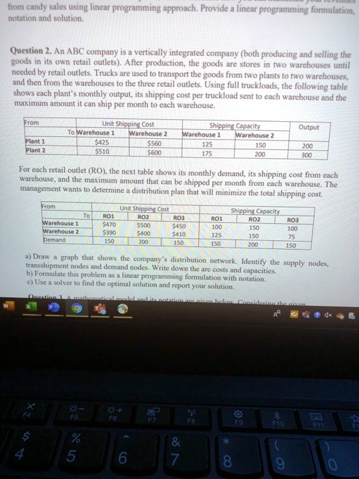 from candy sales using linear programming approach. Provide a linear ...