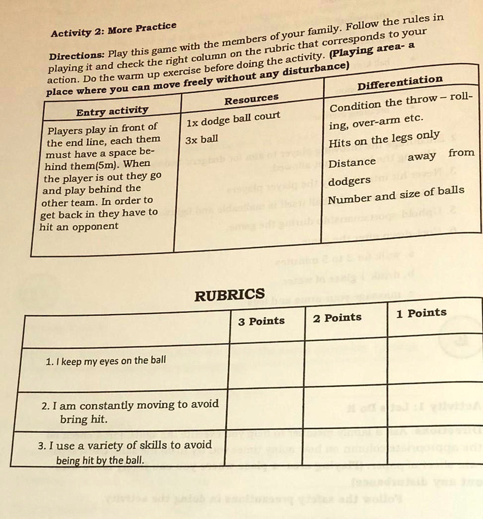 SOLVED: Activity 2: More Practice Directions: Play this game with the ...