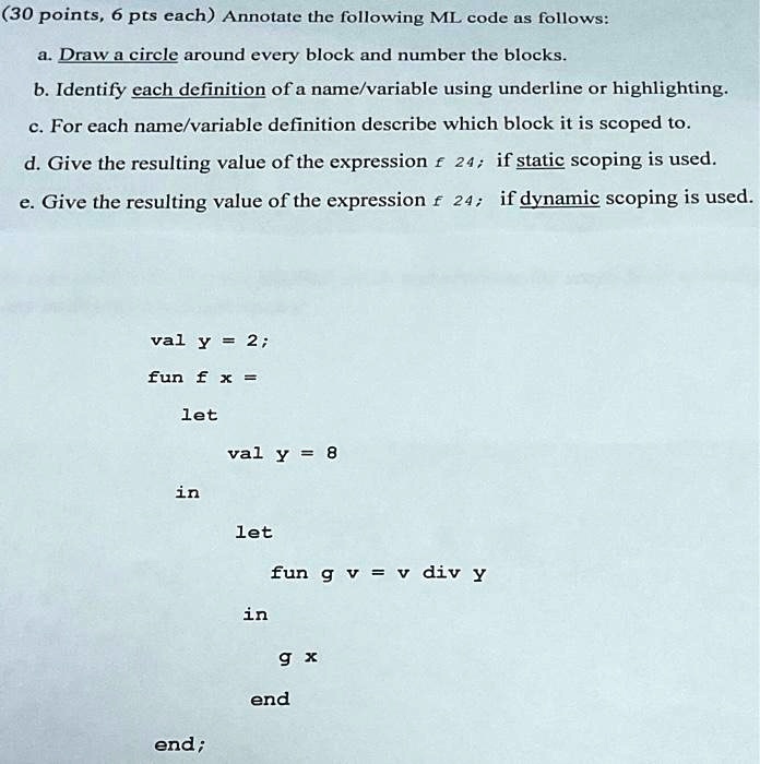 Solved 30 Points 6 Pts Each Annotate The Following Ml Code As Follows A Draw A Circle 7196