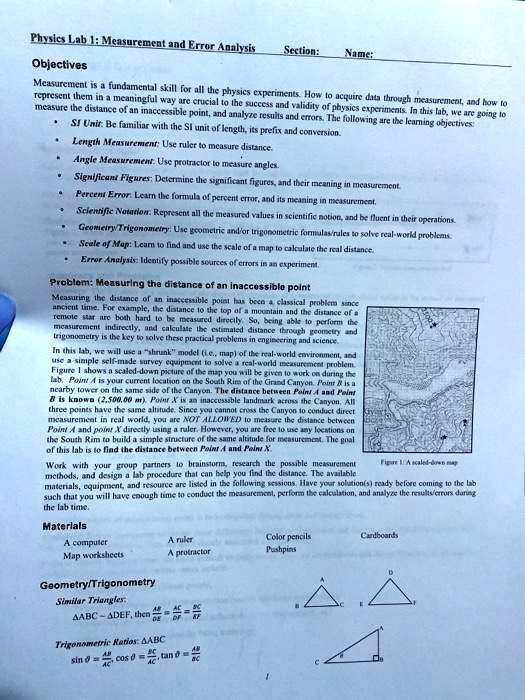 SOLVED: Texts: Physics Lab 1: Measurement and Error Analysis Section: Name: Objectives ...