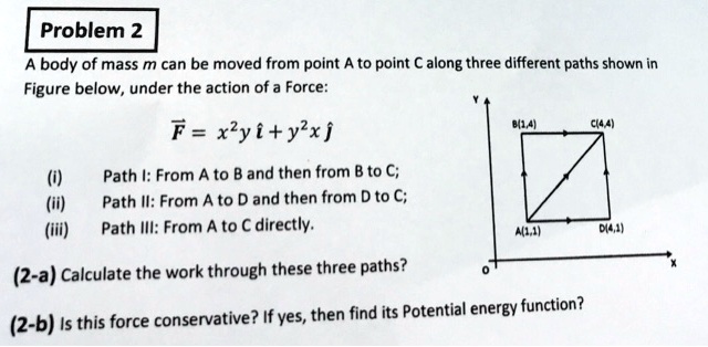 SOLVED: Problem 2: A body of mass m can be moved from point A to point ...