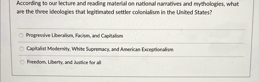 SOLVED: According to our lecture and reading material on national ...