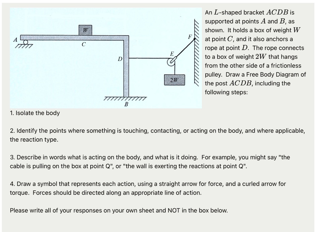 SOLVED: An L-shaped bracket ACDB is supported at points A and B, as ...
