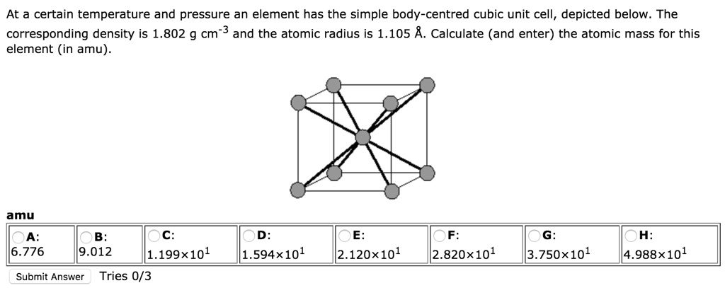 at a certain temperature and pressure an element has the simple body ...
