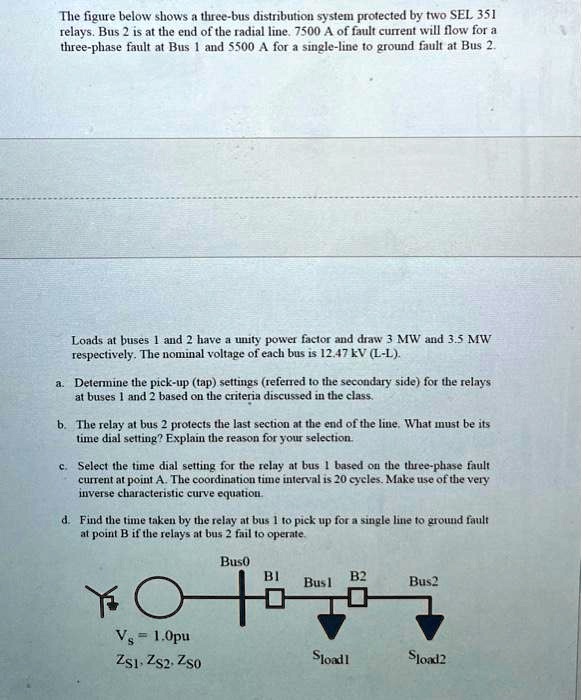 SOLVED: The figure below shows a three-bus distribution system ...