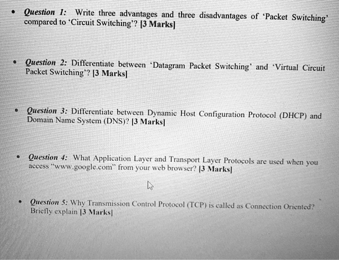 SOLVED: Question 1: Write three advantages and three disadvantages of ... SOLVED: Question 1: Write three advantages and three disadvantages of ...