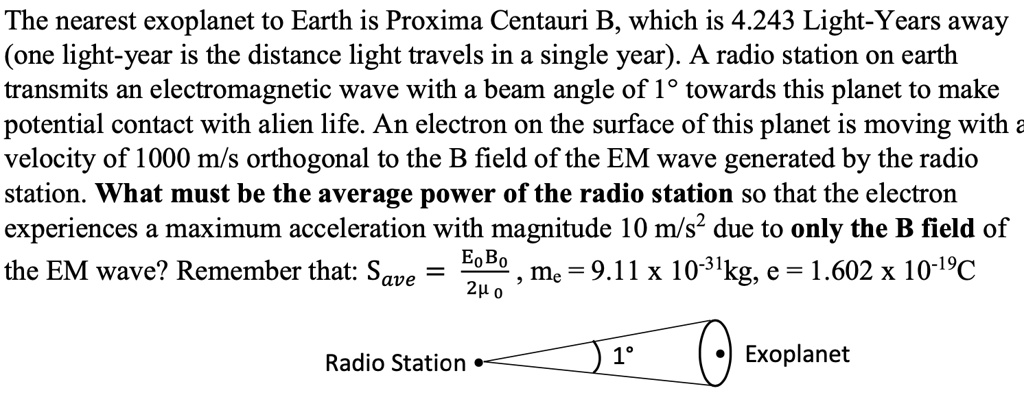 the nearest exoplanet to earth is proxima centauri b which is 4243 ...