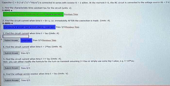 SOLVED: Texts: Capacitor C = 0.2 uF ("u" = "micro") is connected in ...
