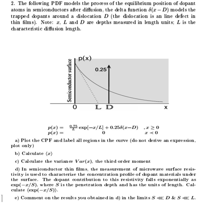 SOLVED: 2. The following PDF models the process of the equilibrium position of dopant atoms in ...