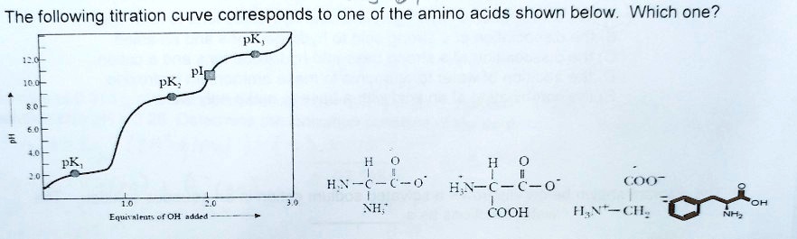 the following titration curve corresponds to one of the amino acids ...