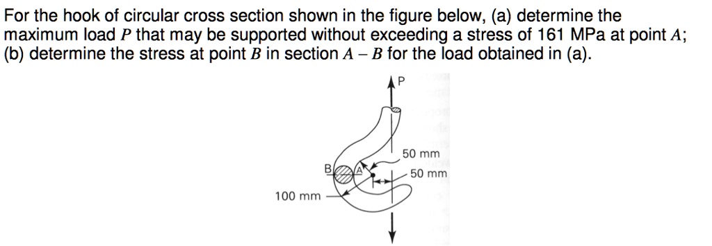 For the hook of circular cross section shown in the figure below, (a ...