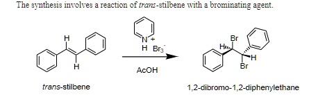 The synthesis involves a reaction of trans-stilbene with a brominating ...