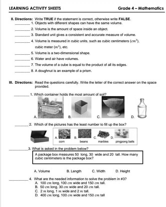 SOLVED: 'Plese answer it correctly:( LEARNING ACTIVITY SHEETS Grade 4 ...