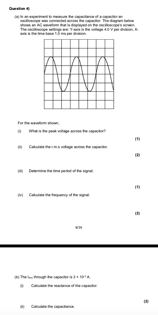 SOLVED: (a) In an experiment, the capacitance of a capacitor was ...
