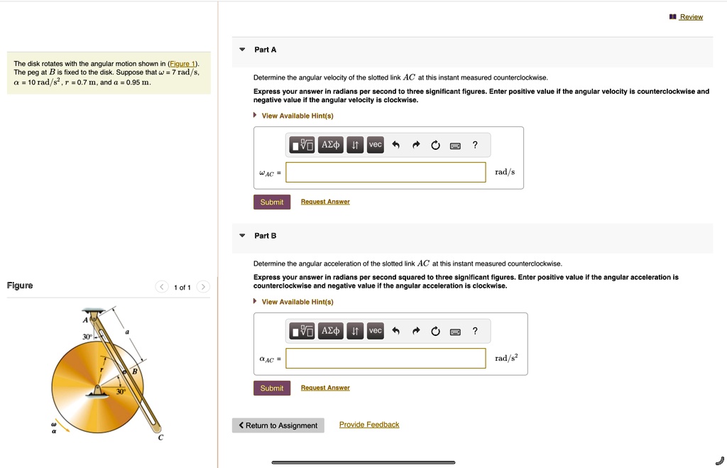 review the disk rotates with the angular motion shown in figure 1 the ...