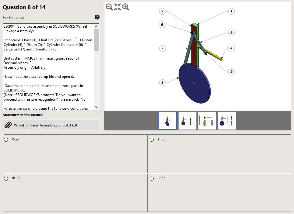 question 8 of 14 b0 for 30 points e30901 build this assembly in ...