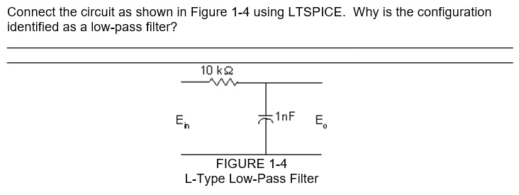 Describe the frequency response of the low-pass filter. Connect the ...