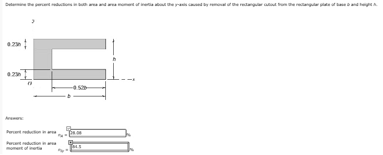 SOLVED: Determine the percent reductions in both area and area moment ...