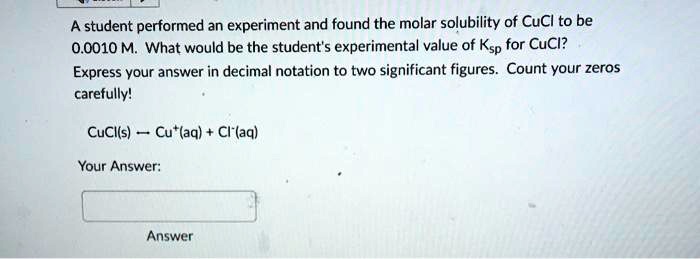 SOLVED: A student performed an experiment and found the molar ...