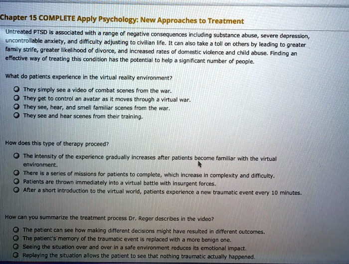 Chapter 15 COMPLETE Apply Psychology: New Approaches to Treatment ...