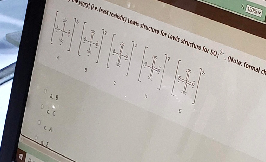 Je wors e least realistic l lewis s structure f for lewis...