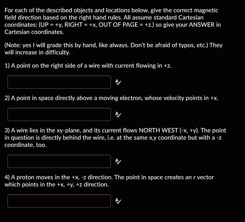 SOLVED: For each of the described objects and locations below, give the ...