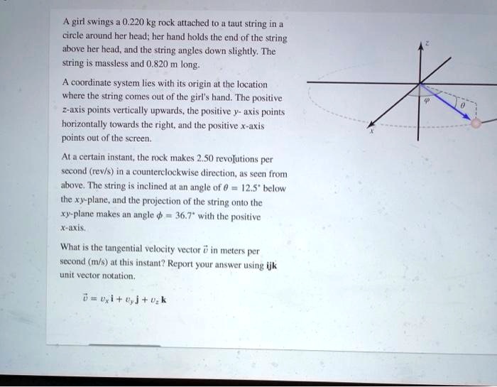 girl swings 0220 kg rock attached to lallt string in x circle around ...