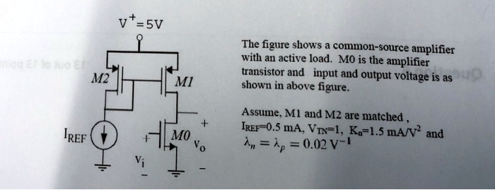 SOLVED: Calculate the resistance looking into the drain of M1, which is ...