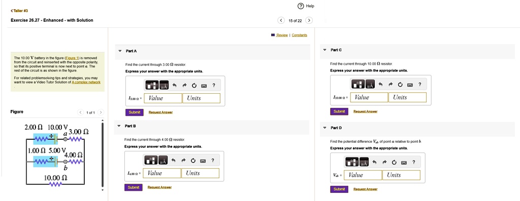 SOLVED: The 10.00 V battery in the figure (Figure 1) is removed from ...