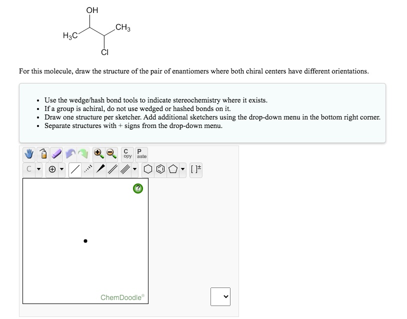 SOLVED: OH CH3 H3 For this molecule, draw the structure of the pair of ...