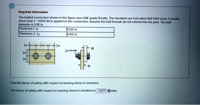SOLVED: Required information: The bolted connection shown in the figure ...