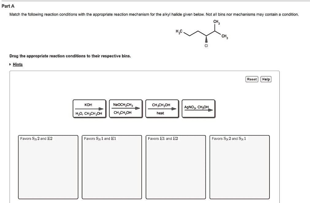 Match The Following Reaction Conditions With The Appropriate Reaction