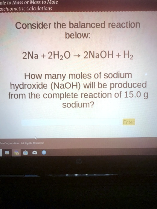 SOLVED: ole to Mass or Mass t0 Mole oichiometric Calculations Consider the balanced reaction ...