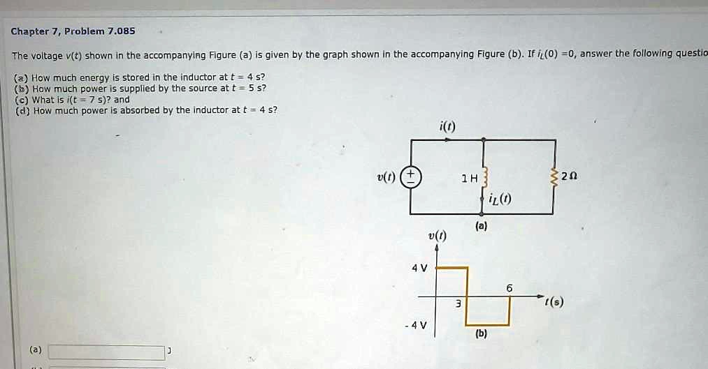 SOLVED: Text: Chapter 7, Problem 7.085 The voltage v(t) shown in the ... SOLVED: Text: Chapter 7, Problem 7.085 The voltage v(t) shown in the ...