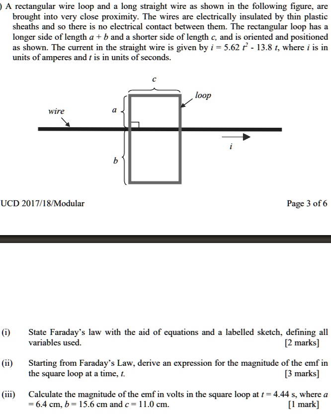 SOLVED:rectangular wire loop and a long straight wire as shown in the ...