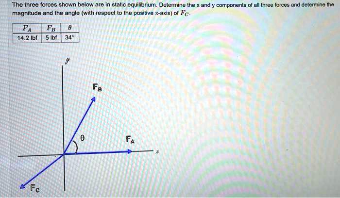 SOLVED: The three forces shown below are in static equilibrium ...