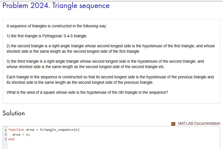 SOLVED: Problem 2024: Triangle Sequence A sequence of triangles is ...