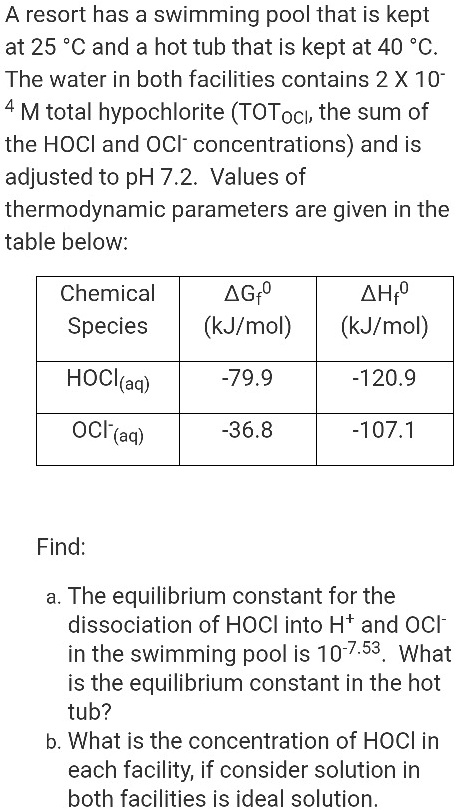 SOLVED: A resort has a swimming pool that is kept at 25 Â°C and a hot tub that is kept at 40 Â°C ...