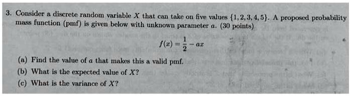 Solved 3 Consider A Discrete Random Variable X That Can Take On Five 5613