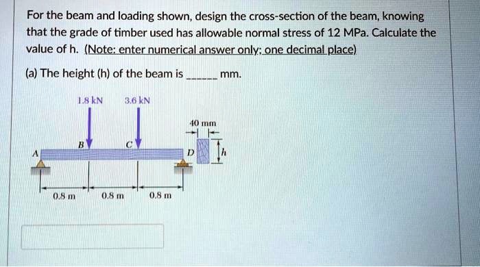 SOLVED: For the beam and loading shown, design the cross-section of the beam, knowing that the ...