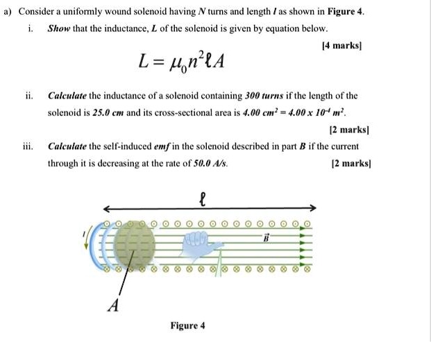 a Consider a uniformly wound solenoid having N turns and length / as ...