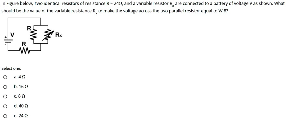 In Figure below, two identical resistors of resistance R = 24Omega, and a variable resistor R ...