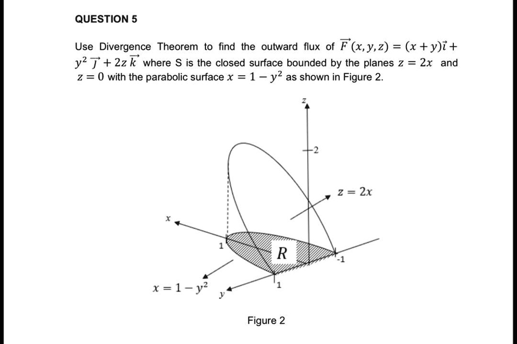 question 5 use divergence theorem to find the outward flux of fxyz x yi ...
