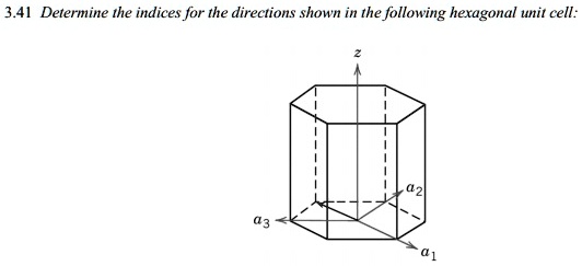 3.41 Determine the indices for the directions shown in the...