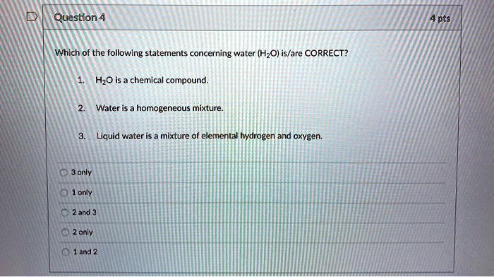 SOLVED: Question 4 pts Which of the following statements concerning ... SOLVED: Question 4 pts Which of the following statements concerning ...