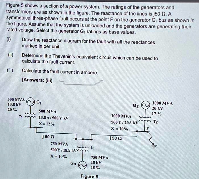 SOLVED: Figure 5 shows a section of a power system: The railings of the generators and ...