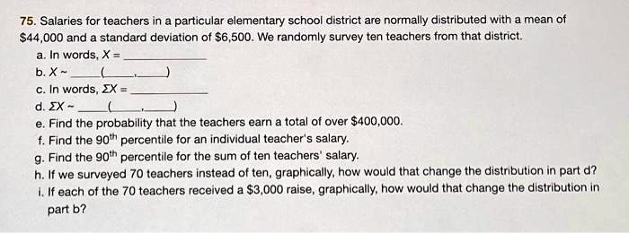 SOLVED: Texts: 75. Salaries for teachers in a particular elementary ...