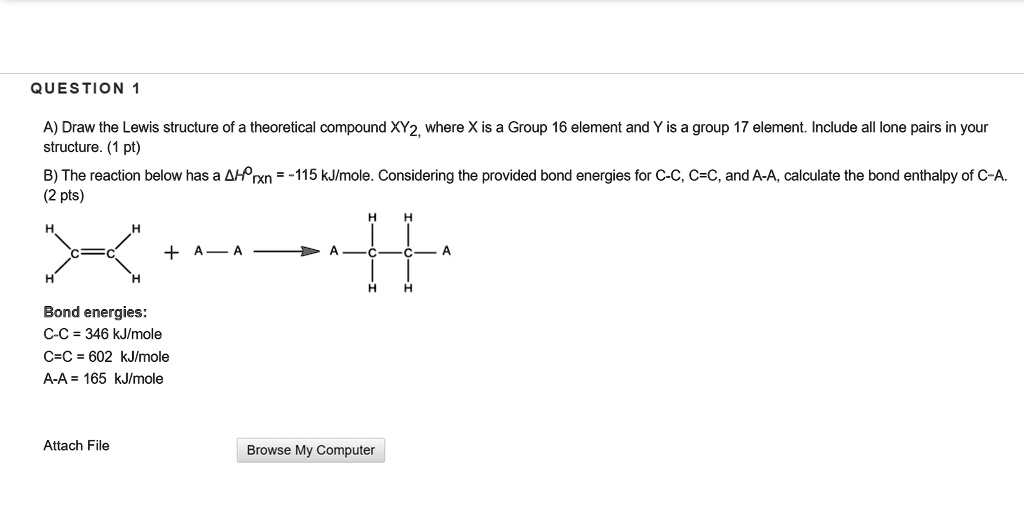 SOLVED: Draw the Lewis structure of a theoretical compound XY2, where X ...