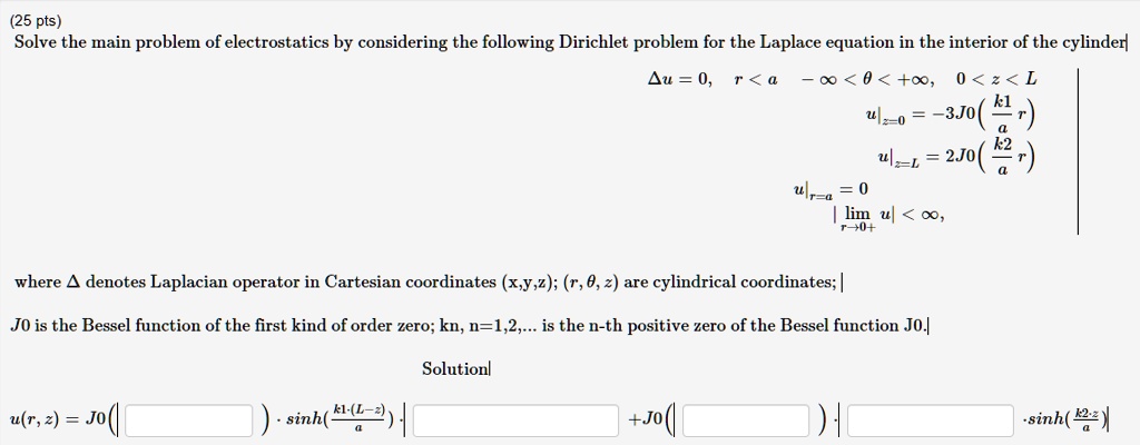 SOLVED:(25 pts) Solve the main problem of electrostatics by considering ... SOLVED:(25 pts) Solve the main problem of electrostatics by considering ...